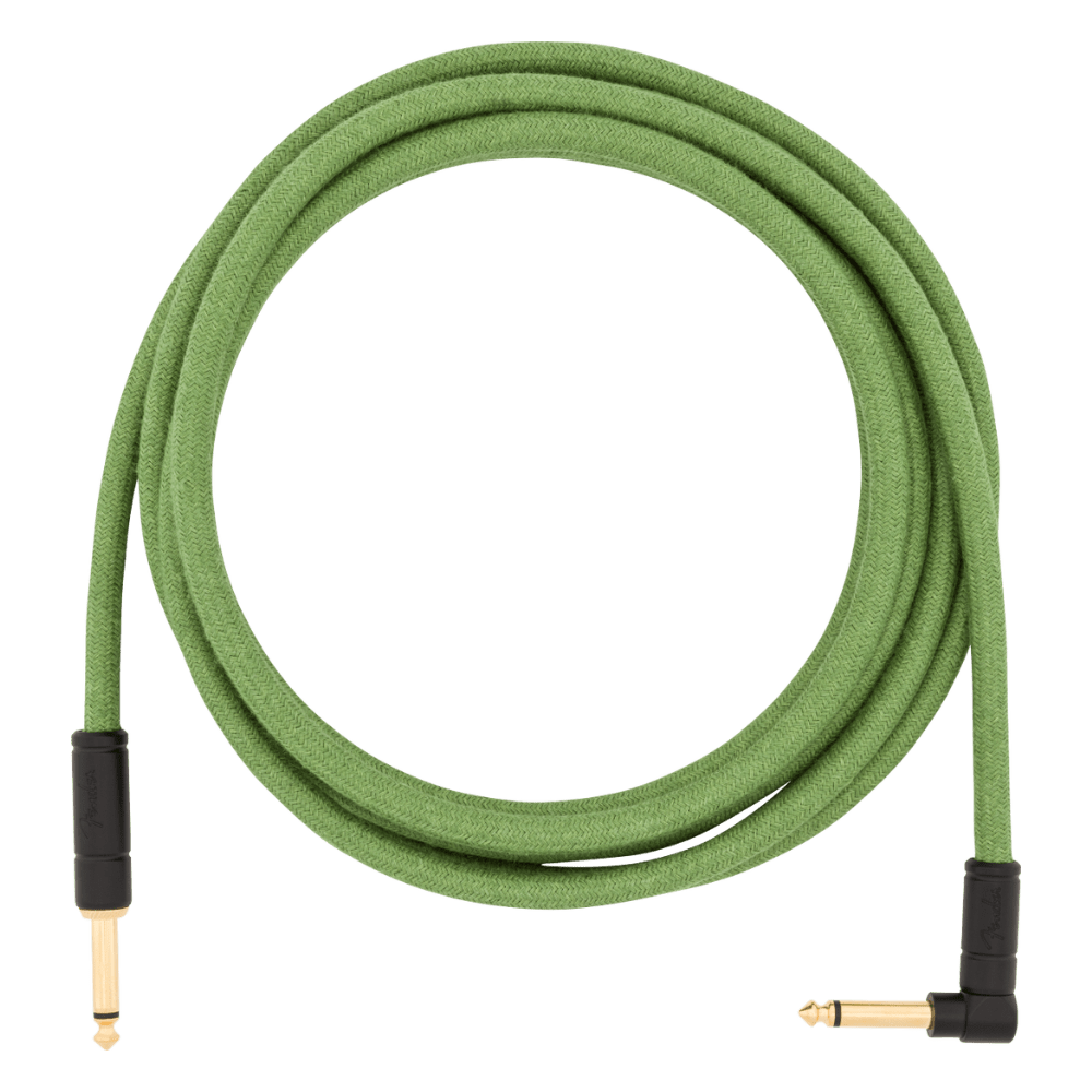 Fender Festival Hemp 10' Instrument Cable Right Angled Green – gjmsound